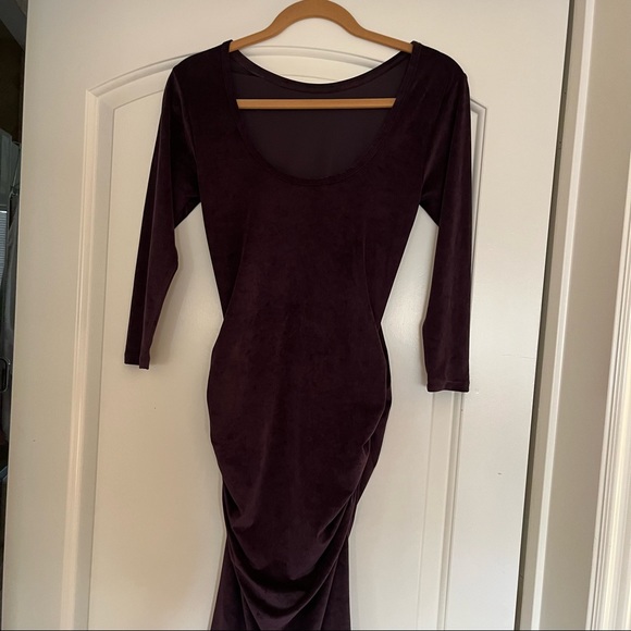 James Perse | Dresses | James Perse Velvet Purple Dress | Poshmark